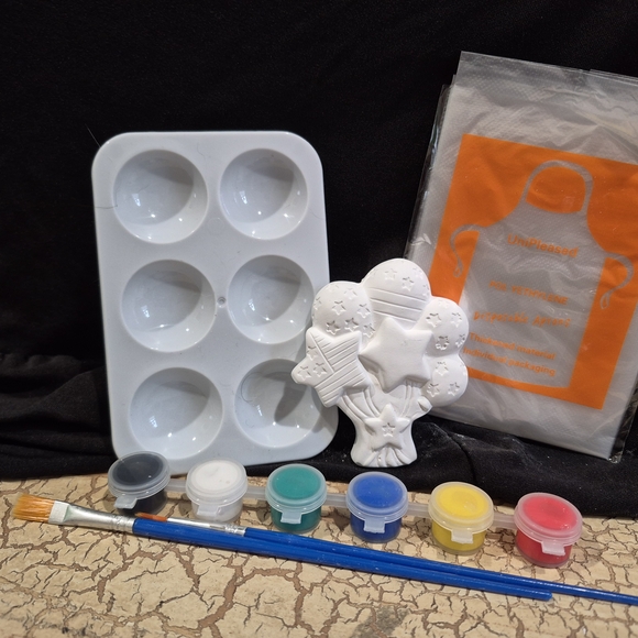 Handmade | Art | Diy Ceramic Painting Kit With Paints And Brush | Poshmark